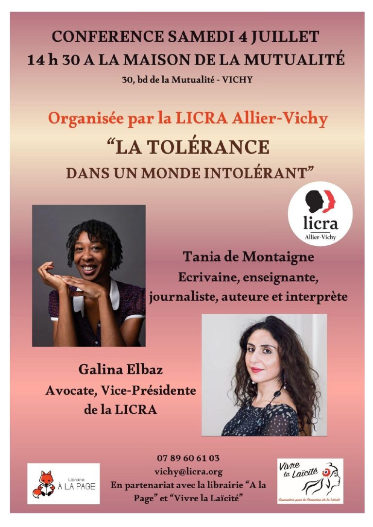 Conférence "La tolérance dans un monde intolérant" - Vichy
